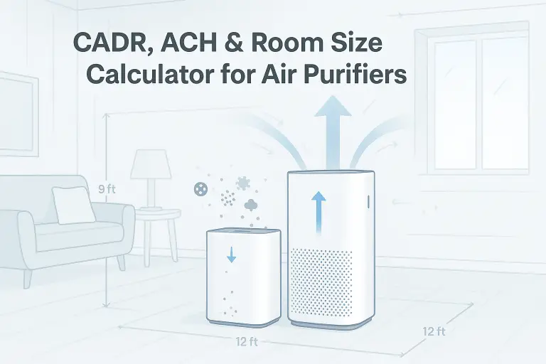 CADR, ACH & Room Size Calculator for Air Purifiers
